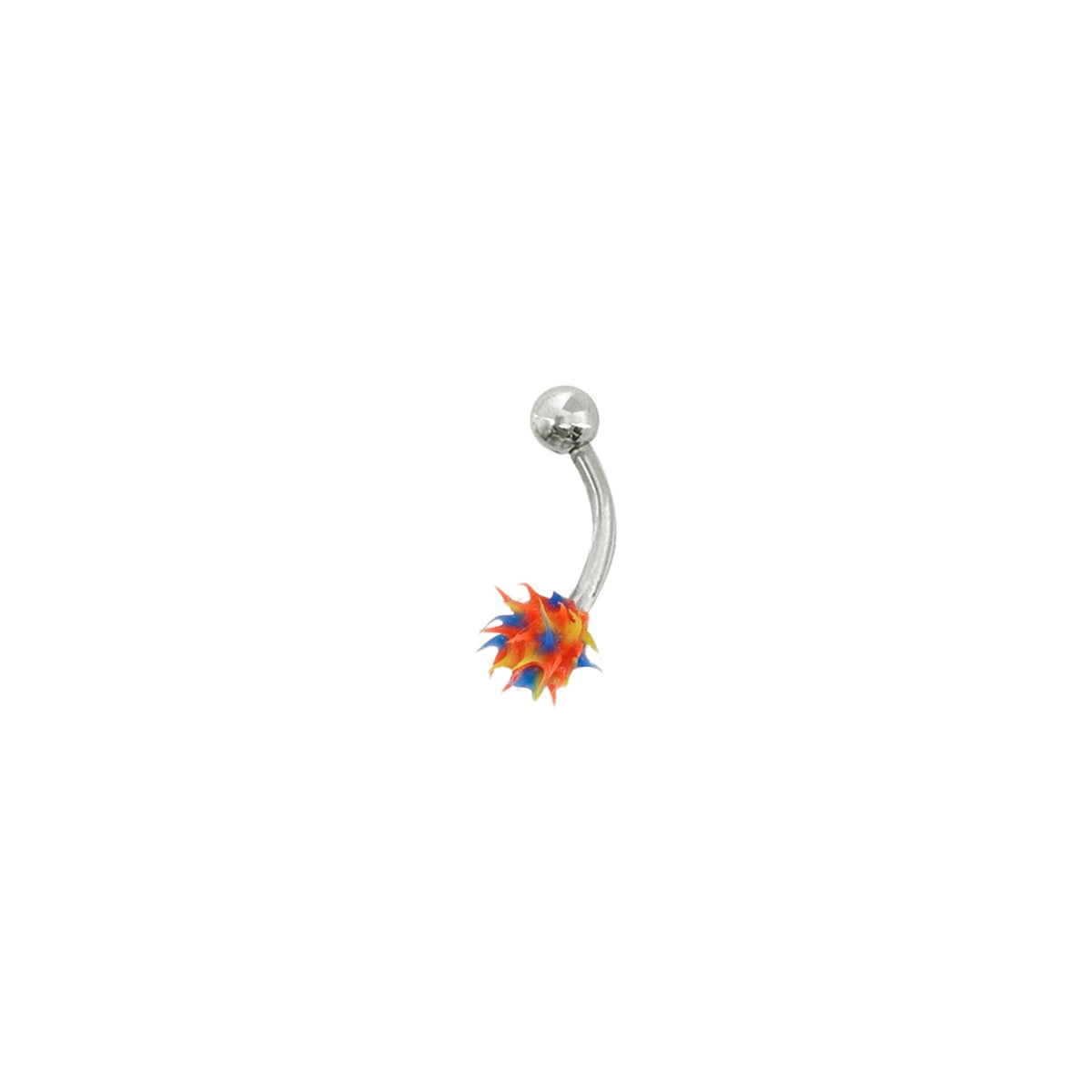 Stainless Steel Piercing w/ Orange & Yellow & Blue Silicone | Pedra Dura